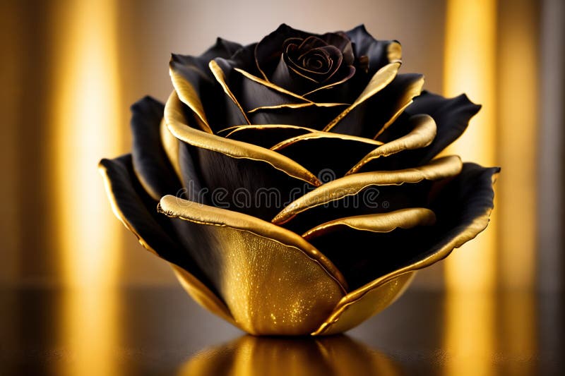 Abstract Background with Golden Flower Close Up View Stock Illustration ...