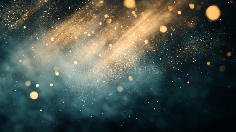 Abstract Background with Golden Glitter and Smoke Stock Illustration ...