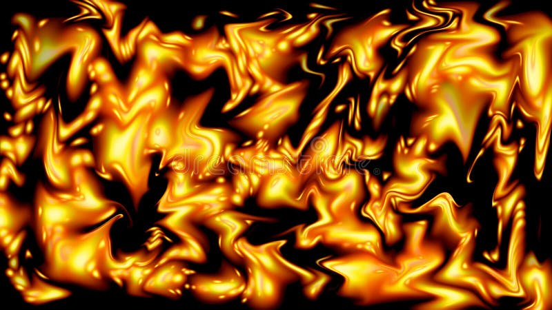Abstract Background, Golden Glowing Flames Pattern, Black Background ...