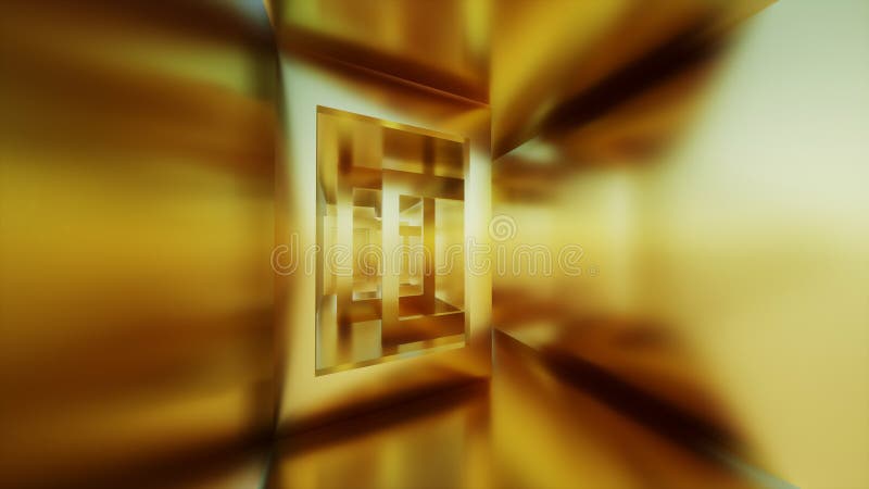 Abstract Background Golden Rectangle , Gold Room, 3d Rendering Stock ...