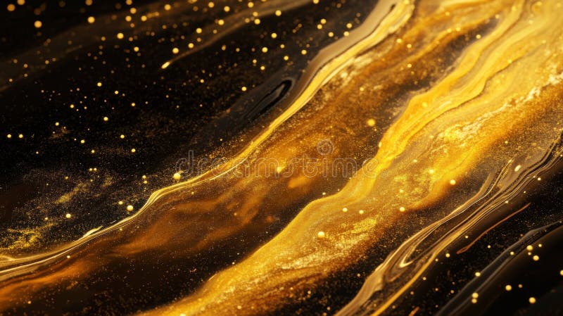 Abstract Background of Golden Yellow Liquid with Bubbles Quality. Stock ...
