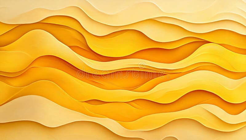 Abstract Background, Golden Yellow Wavy Lines, Flowing Shape, Dynamic ...