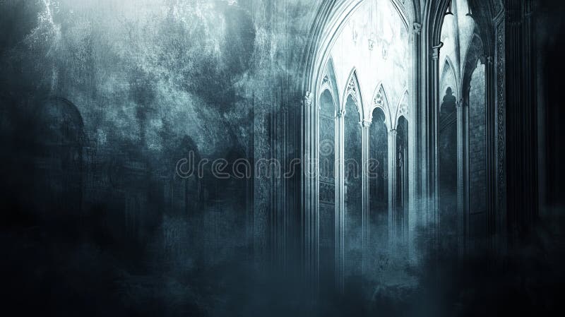 Abstract Background with Gothic and Architectural Elements, Dark and ...
