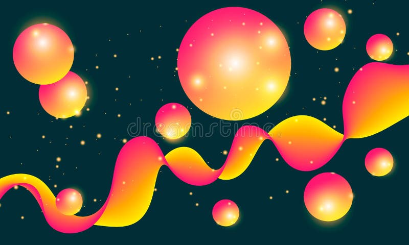 Abstract Background, Voluminous Spheres and Waves with Highlights ...
