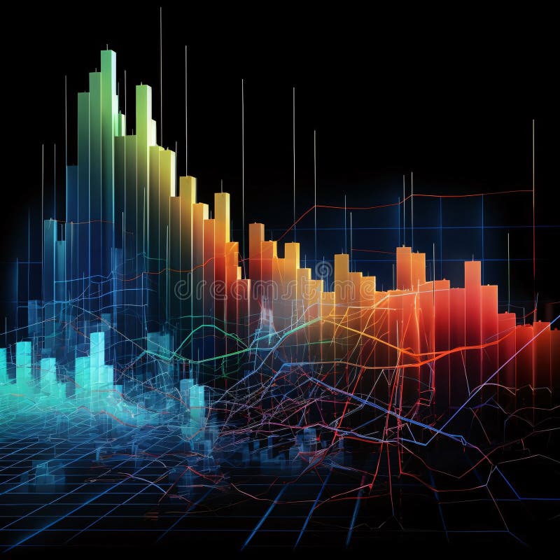 Abstract Background with Graphs and Charts. Vector Illustration for ...