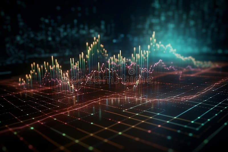 Abstract Background with Graphs of Financial Indicators. Generative AI ...
