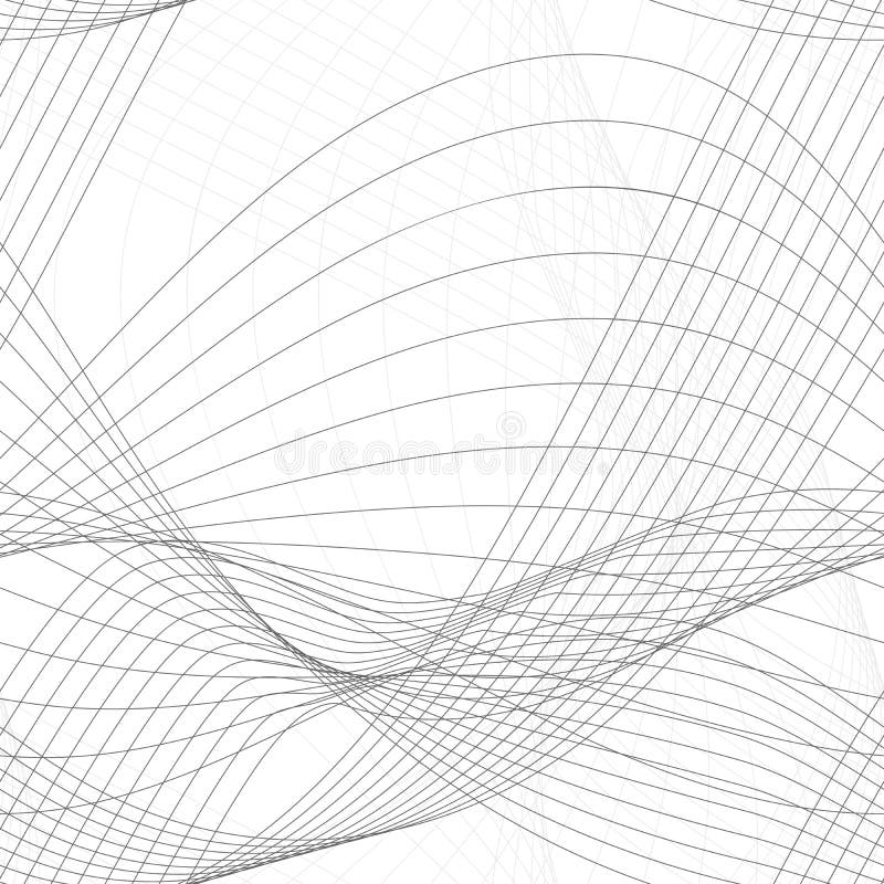 Abstract Background with Gray Curved Lines, Wavy Seamless Pattern on ...