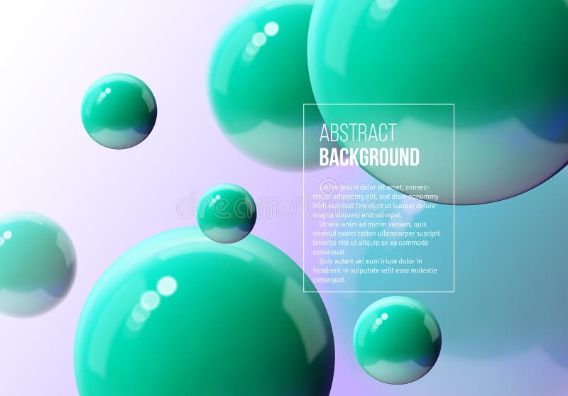 Abstract Background with Green Balls Flying in Perspective for Science ...