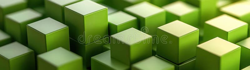 Abstract Background of Green Cubes in 3D Design and Perspective Stock ...