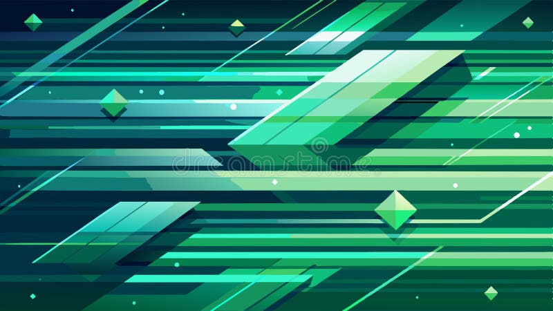 Abstract Background with Green and Geometric Rectangle Lines. Modern ...