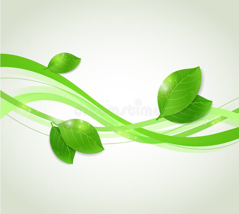 Abstract Background with Green Leaves Stock Vector - Illustration of ...