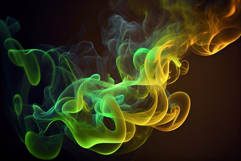 Abstract Background. Green Neon Paint Splash Isolated Black Background ...