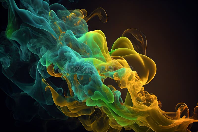 Abstract Background. Green Neon Paint Splash Isolated Black Background ...