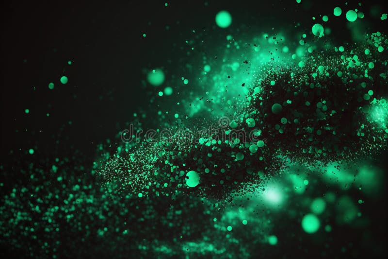 Abstract Background with Green Particle. Generative AI Stock Image ...
