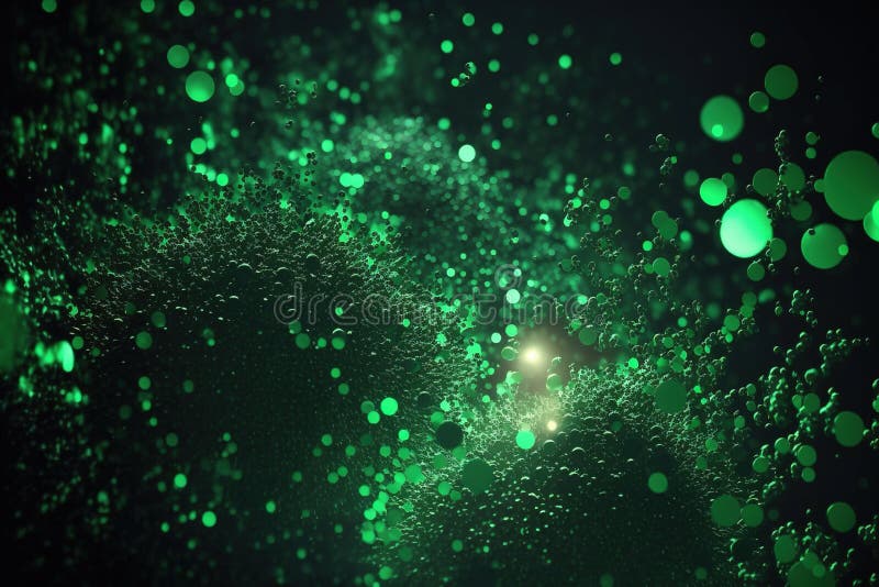 Abstract Background with Green Particle. Generative AI Stock ...