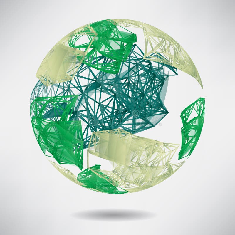 Abstract Background with Green Sphere on Theme Digital Stock Vector ...