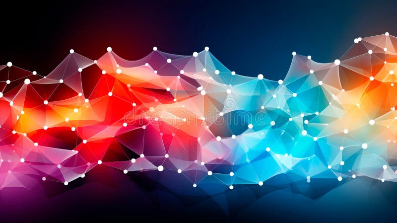 Abstract Background with a Grid of Interconnected Dots and a Harmonious ...