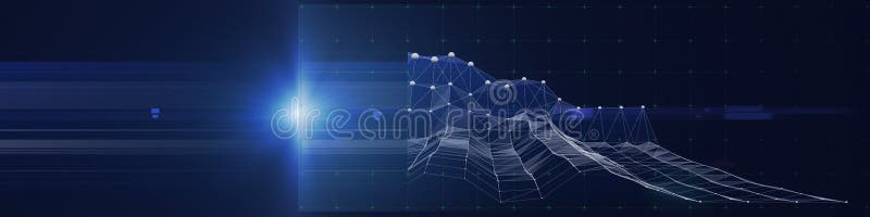 Abstract Background Grid Polygonal Wireframe Graph and Shine on Dark ...