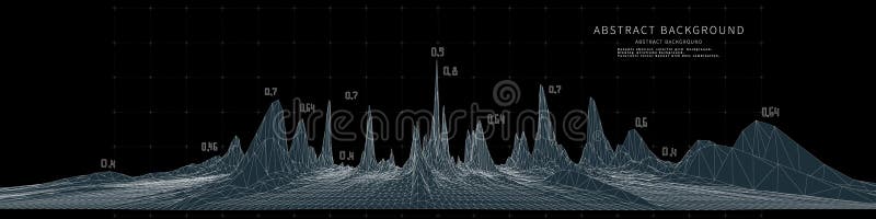 Abstract Background Grid Polygonal Wireframe Landscape Graph and Data ...