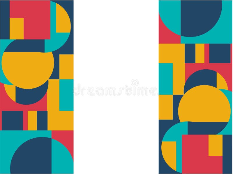 Abstract Background with Half Circle Square Line Dot Wave Geometric ...