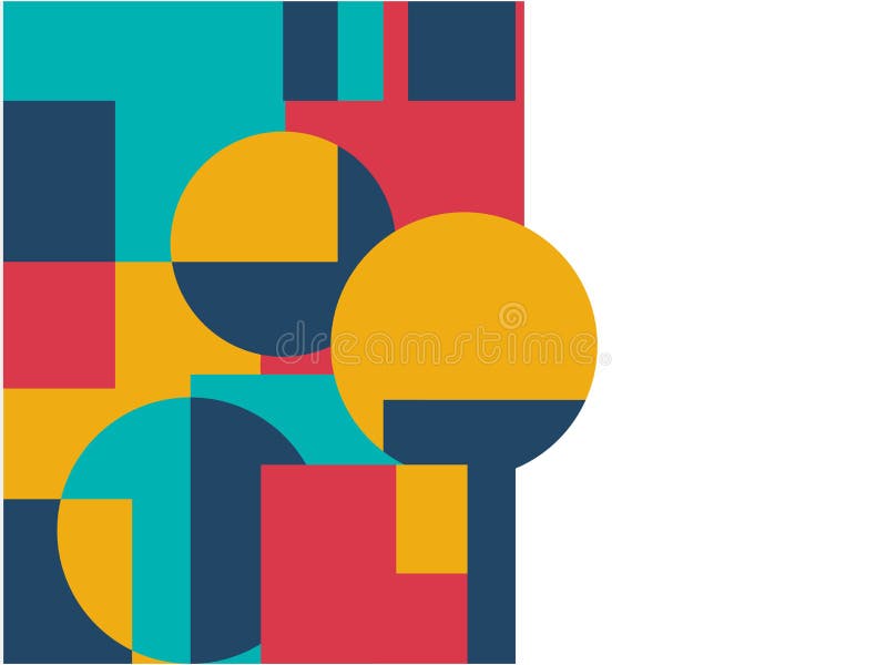 Abstract Background with Half Circle Square Line Dot Wave Geometric ...