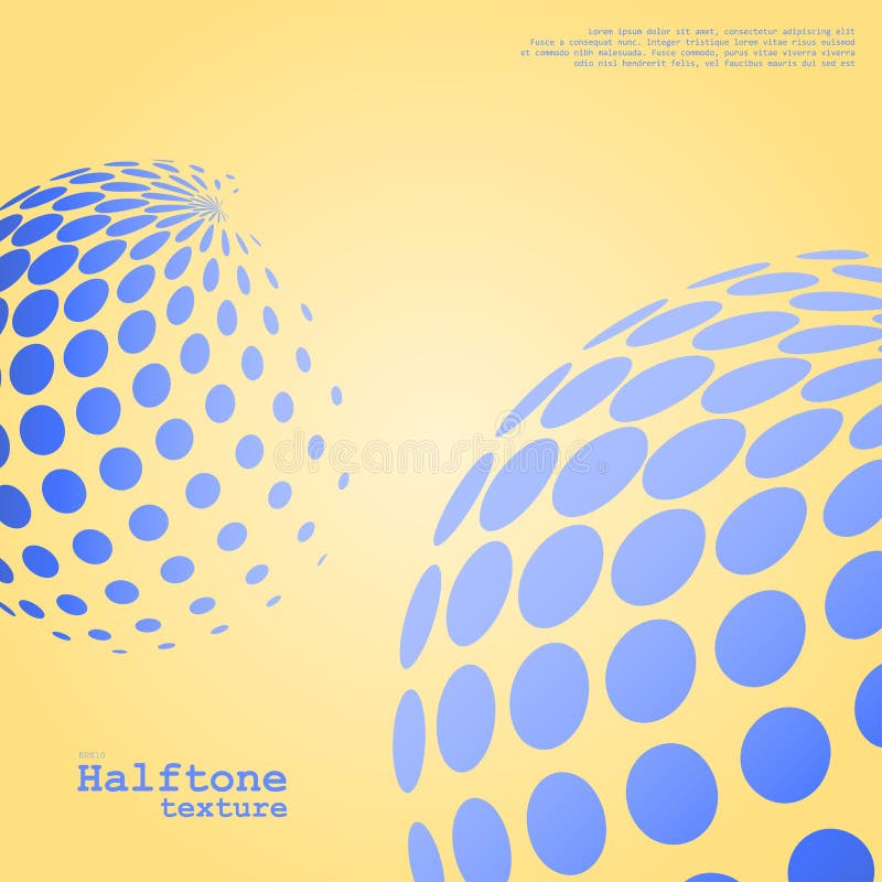 Abstract Background of the Halftone Spheres in Blue Color Stock Vector ...