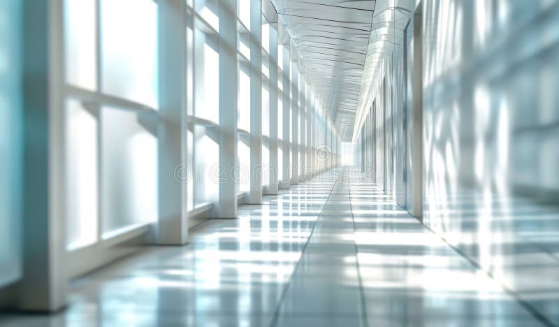An Abstract Background of a Hallway with Blurred Lights Stock ...