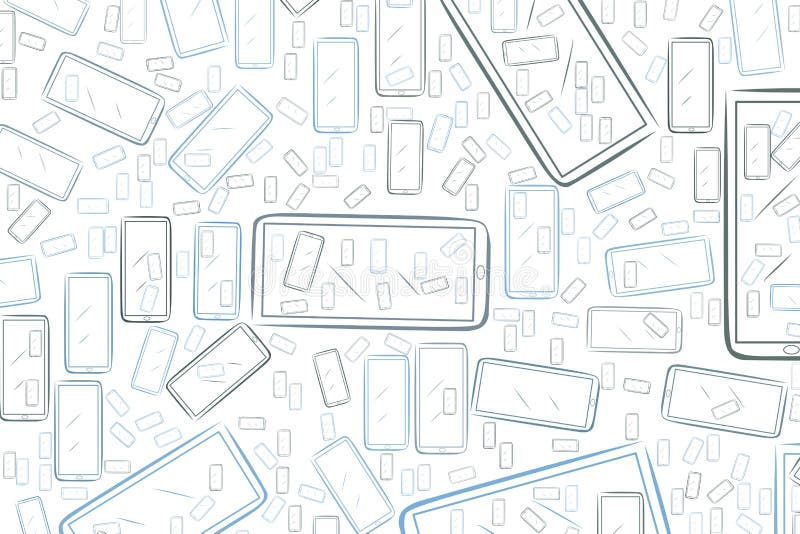 Abstract Background with Handphone or Mobilephone. Concept, Art, Messy ...