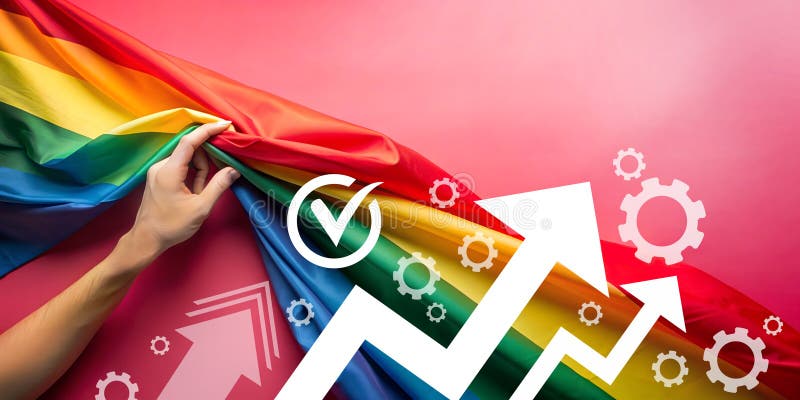 Abstract Background. Hands Holding Rainbow Flags Concept of Acceptance ...