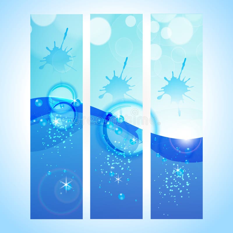 Abstract Water Headers with Splash Stock Vector - Illustration of ...