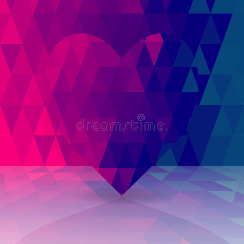 Abstract Background of Heart of Triangles Stock Vector - Illustration ...