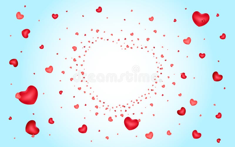 Abstract Background of Hearts on Light Blue Stock Vector - Illustration ...