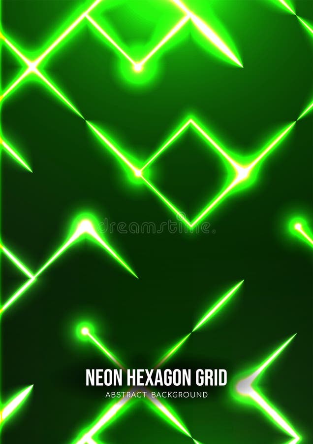 Abstract Background Hexagon Neon Light Grid Stock Vector - Illustration ...
