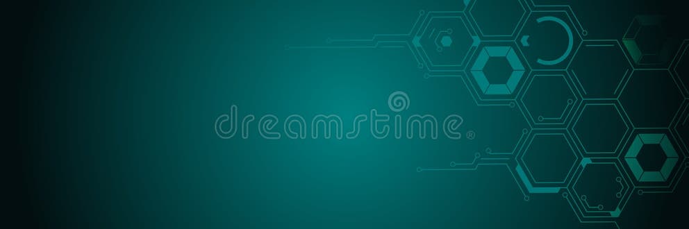 Abstract Background. Hexagon Pattern with Circuit-like Connections ...