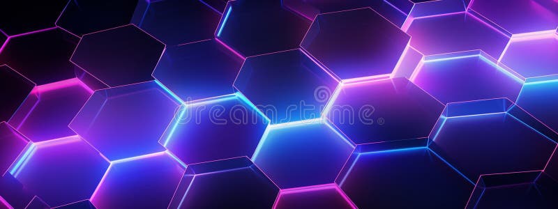 Abstract Background Hexagon Pattern with Glowing Lights Stock Image ...