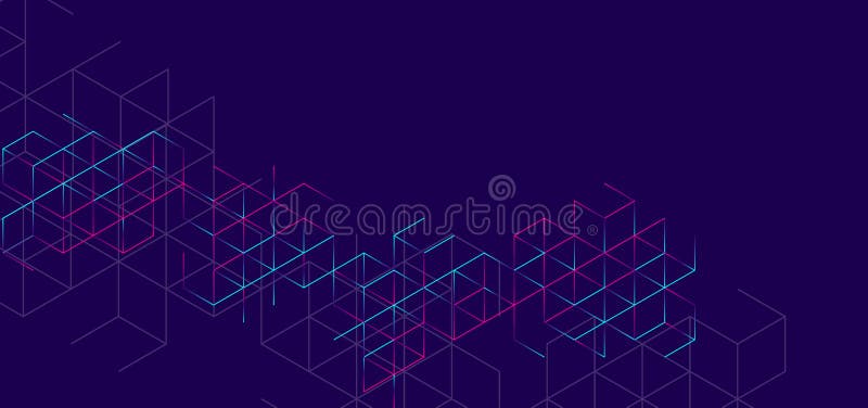 Abstract Background Hexagon Pattern on Neon Light Background in ...