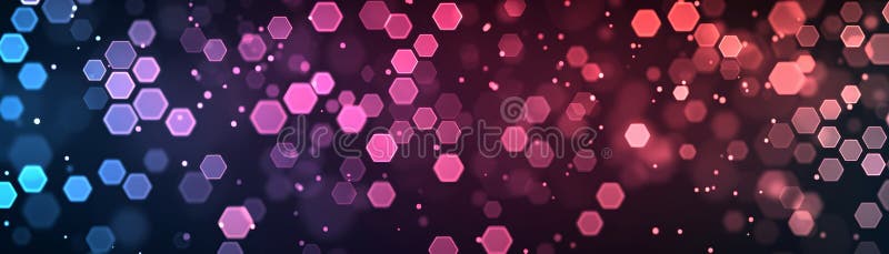Abstract Background with Hexagonal Bokeh Lights in Pink, Blue and Red ...