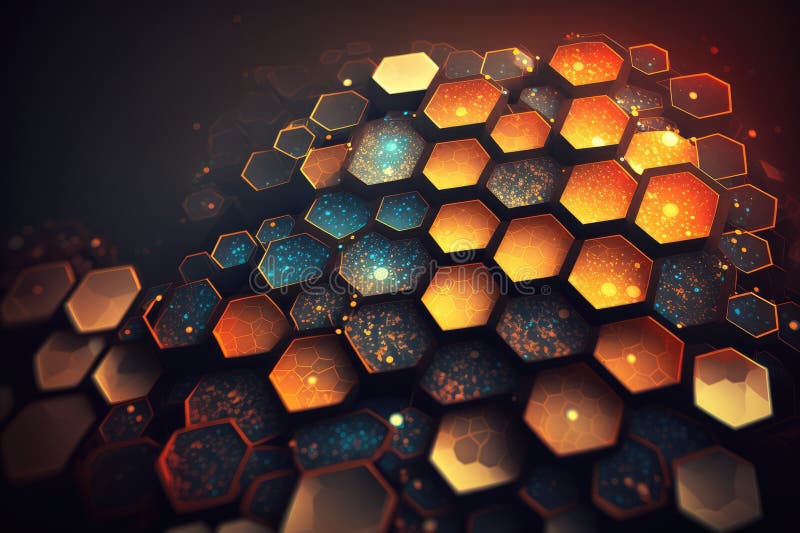 Abstract Background of Hexagonal Data Grid Pattern for Wallpaper and ...