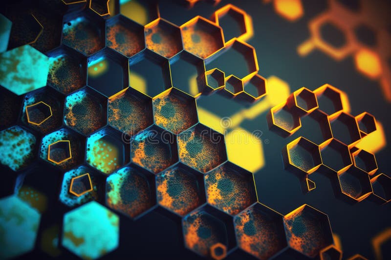 Abstract Background of Hexagonal Data Grid Pattern for Wallpaper and Banner Stock Illustration ...