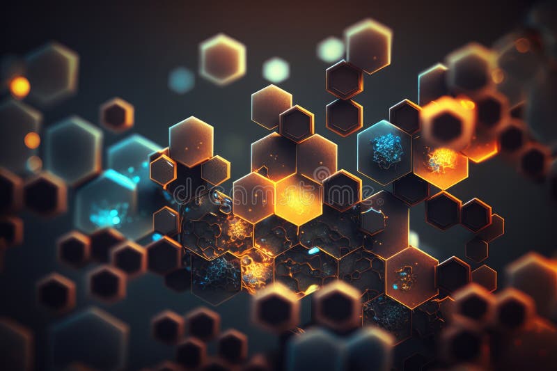 Abstract Background of Hexagonal Data Grid Pattern for Wallpaper and Banner Stock Illustration ...