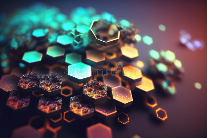 Abstract Background of Hexagonal Data Grid Pattern for Wallpaper and Banner Stock Illustration ...