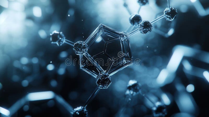 Abstract Background with Hexagonal Shapes and Molecular Lines ...