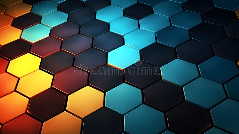 Abstract Background of Hexagonal Shapes in Multiple Colors. Geometric ...