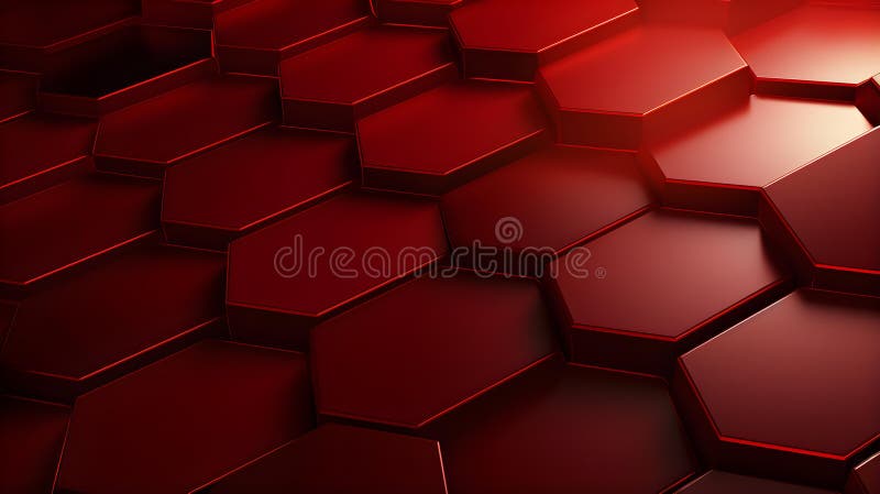 Abstract Background of Hexagonal Shapes in Ruby Colors. Geometric 3D ...