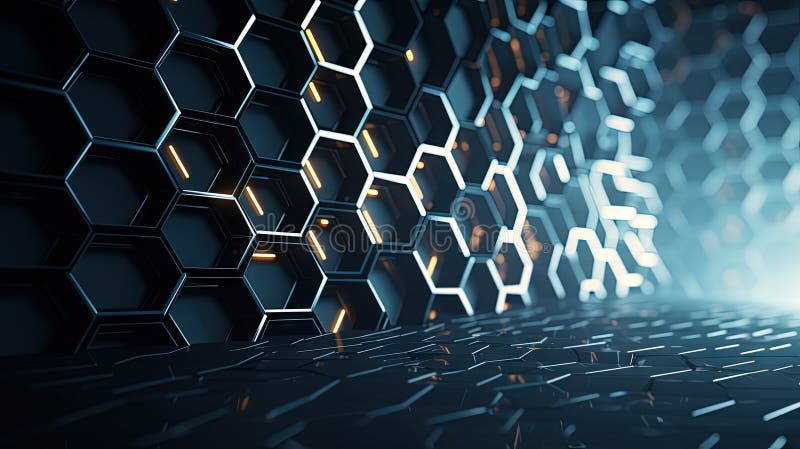 Abstract Background with Hexagonal Tiles. Tech Styled Hex Pattern ...