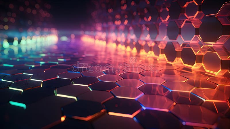 Abstract Background with Hexagonal Tiles. Tech Styled Hex Pattern ...