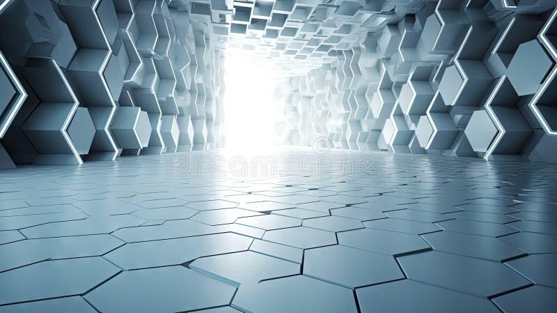 Abstract Background with Hexagonal Tiles. Tech Styled Hex Pattern ...