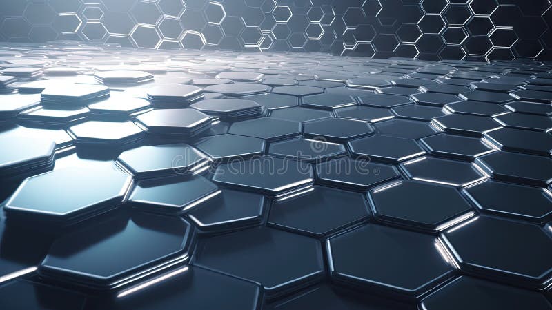 Abstract Background With Hexagonal Tiles Tech Styled Hex Pattern Generated Ai Stock Image