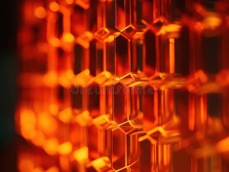 Abstract Background of Hexagonal Translucent Orange Shapes Stock ...