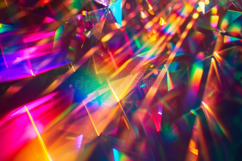 Abstract Background with Holographic Rainbow Flare Reflection and ...